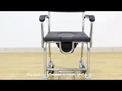 safety folding waterproof toilet seat with wheels for elderly