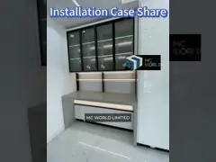 melamine kitchen carcasses solid wood handleless kitchen cabinets l shape