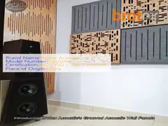 wooden ceiling tiles grooved acoustic wall panels sound absorption isolation board