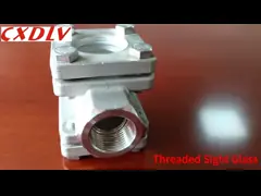 ss screwed pn16 0.6mpa sight glass flow indicator ptfe seat