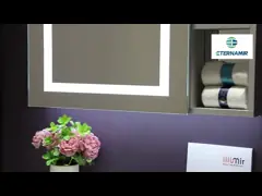 wall mounted modern led medicine cabinet with speaker and illuminated mirror design