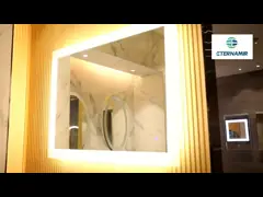 wall mounted heating pad led mirror with 5mm polished silver and optional light color