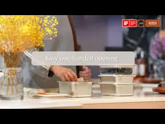 one-handed easy-slide unlock glass food container