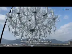 hot sale 3 meter tall metal stand with 18 heads shiny crystal chandeliers