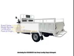 2.4m heavy loading 3 wheel cargo motorcycle 250cc 1400rpm