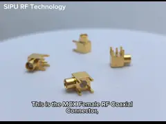 MCX Female RF Coaxial Connector – PCB Mount, Four-Leg Type