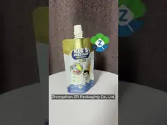 customized spout pouch bag with pet/al/ny/rcpp for liquid packaging