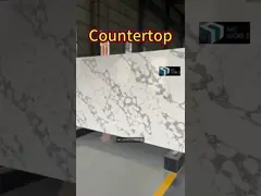 factory white artificial quartz stone countertop sheet slabs engineered