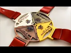 High quality Wholesale 3D Gold Award Marathon Running Sport Medal Customized Zinc Alloy UV Printed Silver Economical Custom Medals