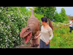 yellow adult dinosaur costume realistic human control for dino world