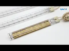 tc01 gold reflector twin tube infrared lamps , 500v quartz halogen heating lamps