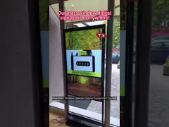 lcd smart window display with 1920*1080 high resolution and adjustable brightness