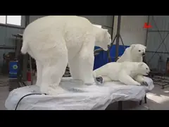 realistic animatronic life size polar bear  customized available 12 months warranty