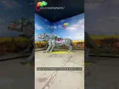 乗れるアニマトロニックモンスターライド:ダイナミックな動きとシルバービーストデザイン、遊園地向け
