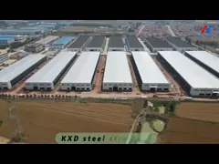 Large overhang canopy steel structure warehouse with sliding / rolling-up gate