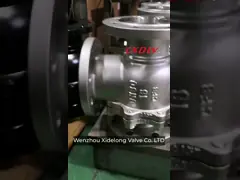 stainless steel 3 way ball valve with t-port and gear operation for water oil gas air