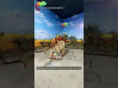 realistic animatronic dinosaur stegosaurus: textured hide, dynamic roar & vibrant back plates