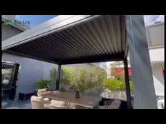modern aluminum louvered pergola with  heavy duty type canopy adjustable roof