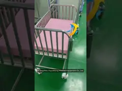 304sus hospital infant crib baby bassinet bed trolley basket with four castors