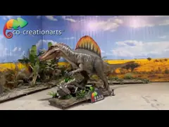 animatronic dinosaurs simulation spinosaurus hunting scene for theme park decoration