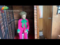 animatronic human life size simulated human in toilet for theme park decoration