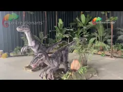 amusement park life size animatronic dinosaurs animatronic velociraptor with realistic movement