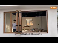 aluminum folding window with double tempered glass