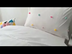 white childrens cotton bedding jacquard tufted dot crib bed sheets set