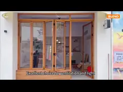 aluminum folding window with double glazed tempered glass