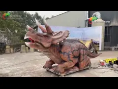 realistic life size animatronic dinosaur trceratops jurassic for amusement park