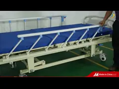 integrated manual abs adjustable hospital bed icu cot with iv pole