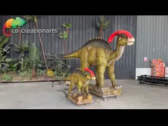 customized animatronic dinosaurs simulation parasaurolophus with baby for attraction