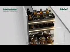 3-tier spice bottle rack pull out basket side sliding seasoning organizer