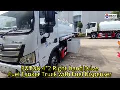 foton fuel dispensing truck 6 cbm mobile oil tanker with metering system diesel engine
