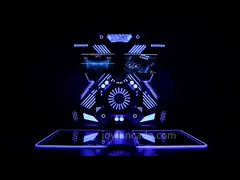 dual-screen synchronized two-player vr standing platform arena equipped with turbine lighting