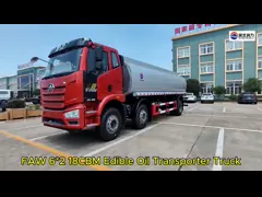 faw new manual fuel refueling truck 18cbm construction site lpg tanker vehicle 6x2 middle size