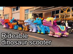 coin operated ride on electric dinosaur animatronic dinosaur scooter for theme parks
