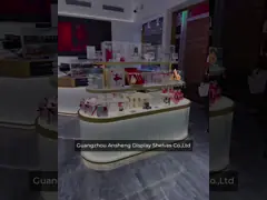 creative multi level acrylic cosmetic display cabinet oval glowing shop display shelf