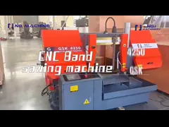 Sierra de cinta horizontal GSK4265 con control PLC hidráulico semiautomática para corte de metales