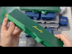 dark green paper jewelry box 5x5x3cm bowknot ring packaging box