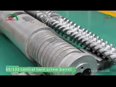 maximize your production with conical twin screw barrel hrc58-62 hardness 65/132 screw for pe wpc
