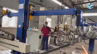 3phase  dished end polishing machine conical shell surface metal polish grinder