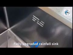 smart digital stainless steel kitchen sink waterfall led light 24 inch