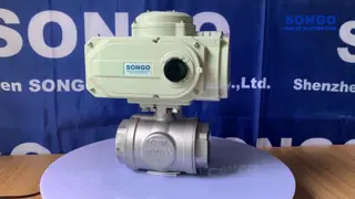 3 way motorized actuator valve t type cf8m 1000 wog npt female threaded ss304 4-20ma