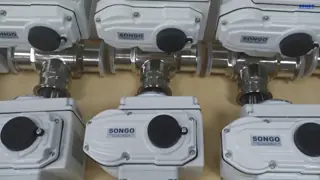 sanitary 3 way motorized ball valve food grade ss304 t l port modulating electric actuator