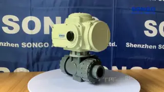 pvc 3 way electric actuator ball valve motorized ip67 50nm dn20 3/4 inch 110v ac true union