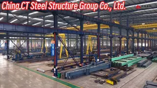 prefabricated hot rolled steel structure aircraft hangar warehouse h section