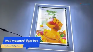 wall mounted crystal light box 5000lux window display led advertising display board