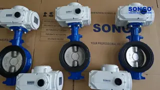 cast iron wafer motorized butterfly valve 220vac on off type electric actuator flow control valve