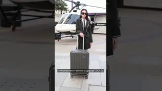 2-piece set abs hard shell luggage 18-inch carry-on luggage  black color tsa lock spinner wheel suit